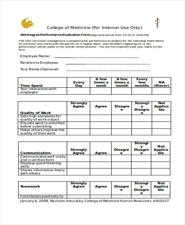 FREE 40 Simple Appraisal Forms In PDF MS Word Employee Evaluation Form